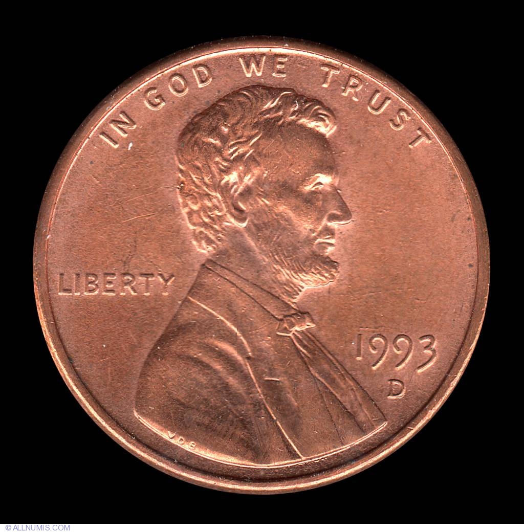 Coin Of 1 Cent 1993 D From United States Of America ID 9128 Coin Of 1 Cent 1993 D From United States Of America ID 9128