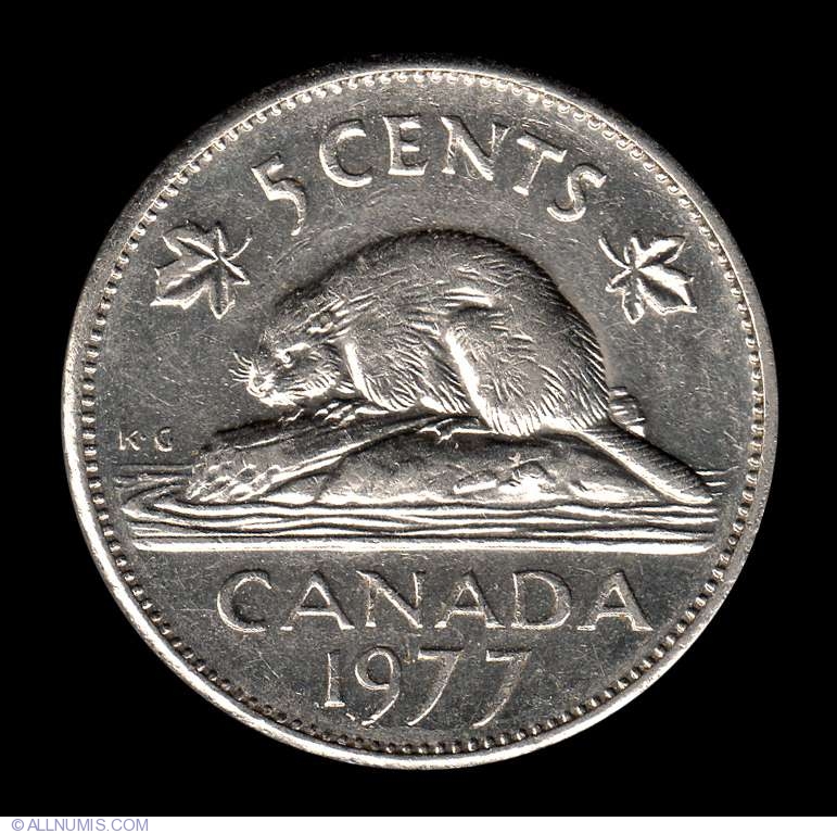 Coin Of 5 Cents 1977 From Canada ID 8023 Coin Of 5 Cents 1977 From Canada ID 8023