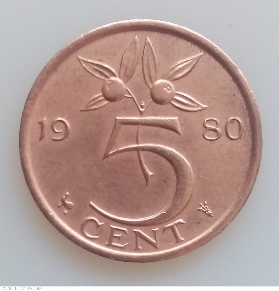 5 Cents 1980 Juliana 1961 1980 Netherlands Coin 4832 5 Cents 1980 Juliana 1961 1980 Netherlands Coin 4832