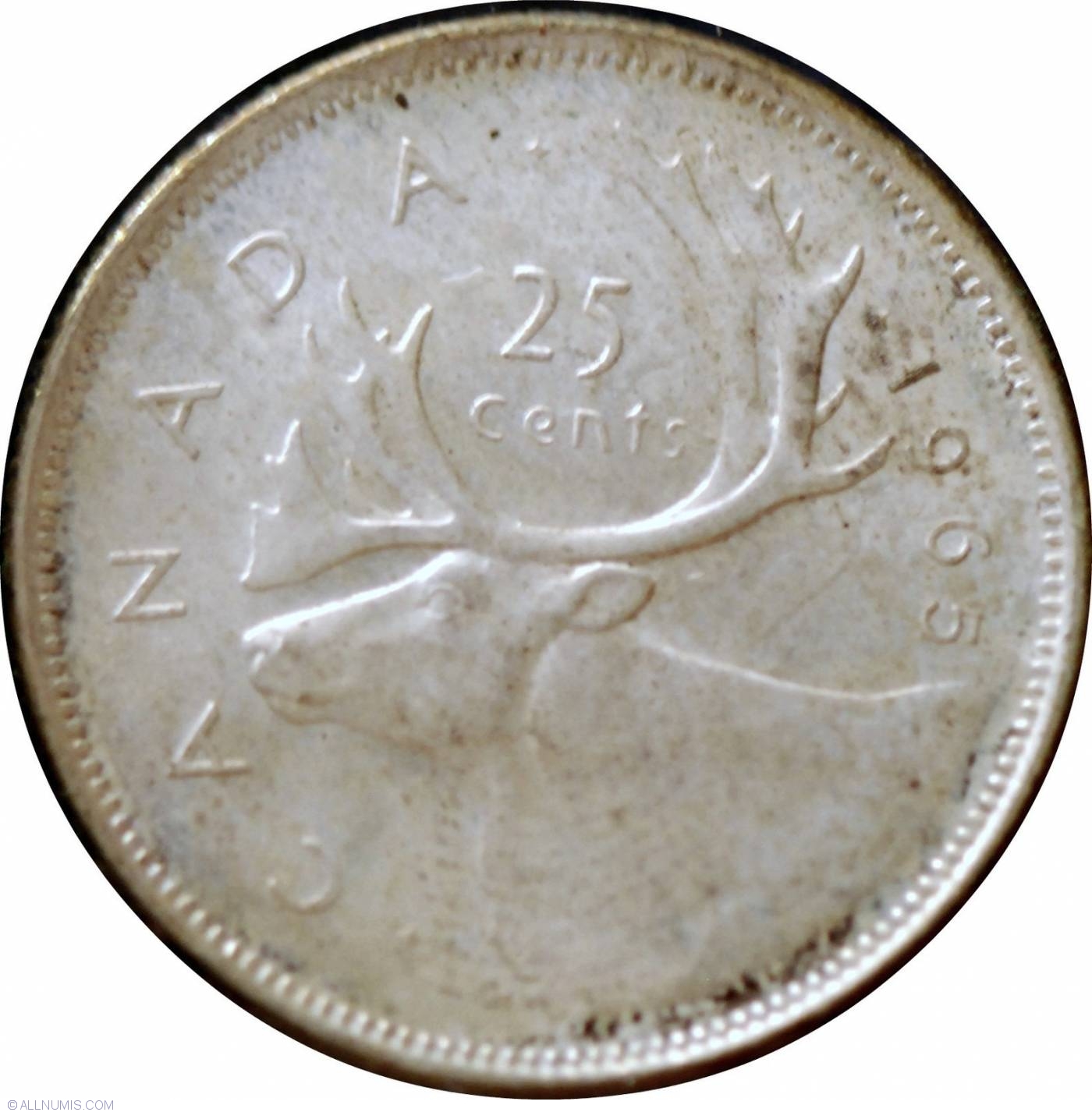 Coin Of 25 Cents 1965 From Canada ID 24553 Coin Of 25 Cents 1965 From Canada ID 24553