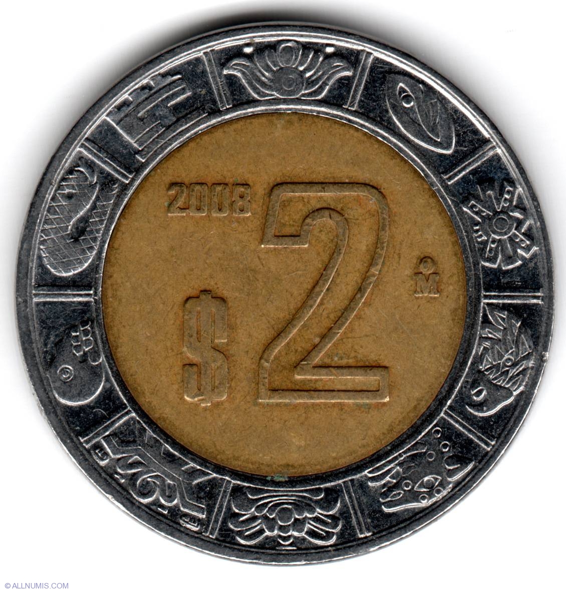 2 Pesos 2008 United Mexican States 2001 present Mexico Coin 13732