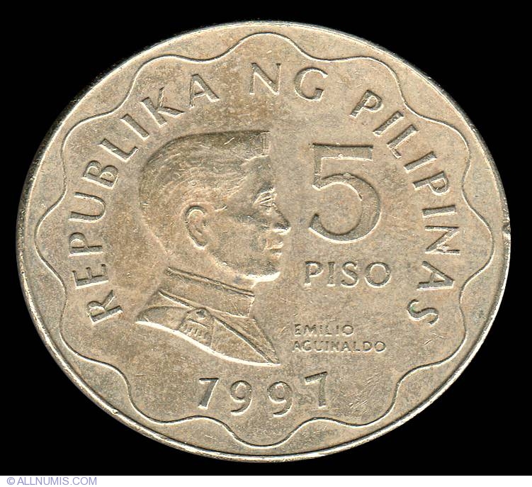 5 Piso 1997 Republic 1995 Philippines Coin 11213