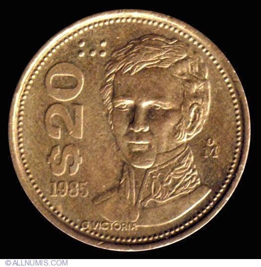 20 Pesos 1985 United Mexican States 1981 1990 Mexico Coin 10995 20 Pesos 1985 United Mexican States 1981 1990 Mexico Coin 10995