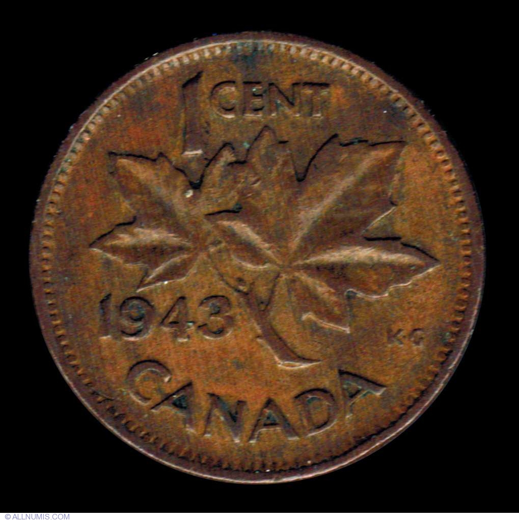 1 Cent 1943 George VI 1937 1952 Canada Coin 7374 1 Cent 1943 George VI 1937 1952 Canada Coin 7374