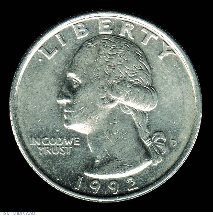 Washington Quarter 1992 D, Quarter, Washington (1931-present) - United ...