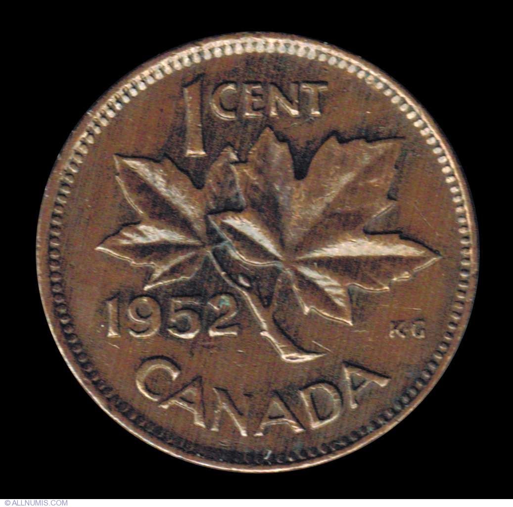 1 Cent 1952 George Al VI lea 1937 1952 Canada Moned 7365