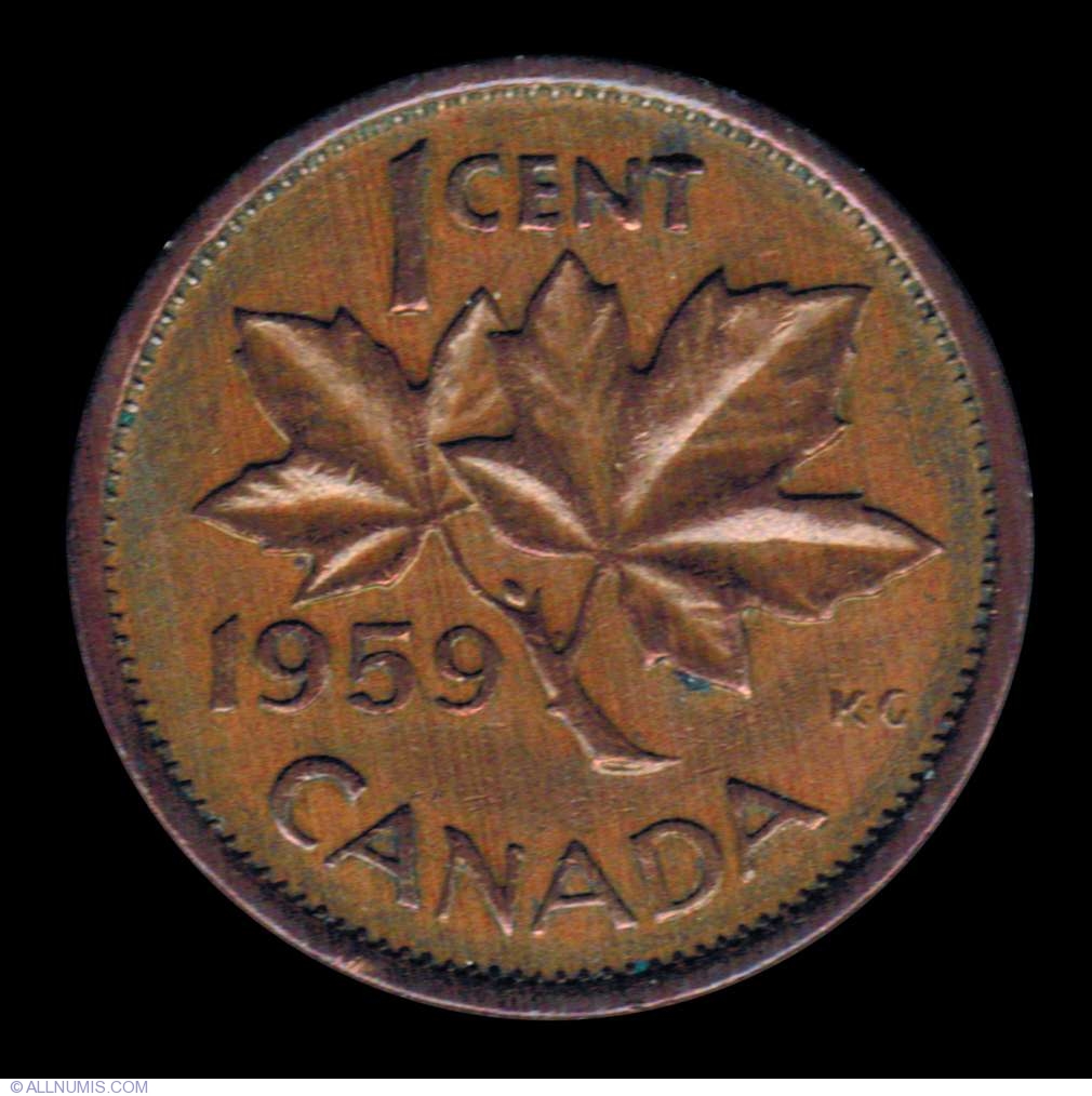 1 Cent 1959 Elizabeth II 1953 present Canada Coin 7359 1 Cent 1959 Elizabeth II 1953 present Canada Coin 7359