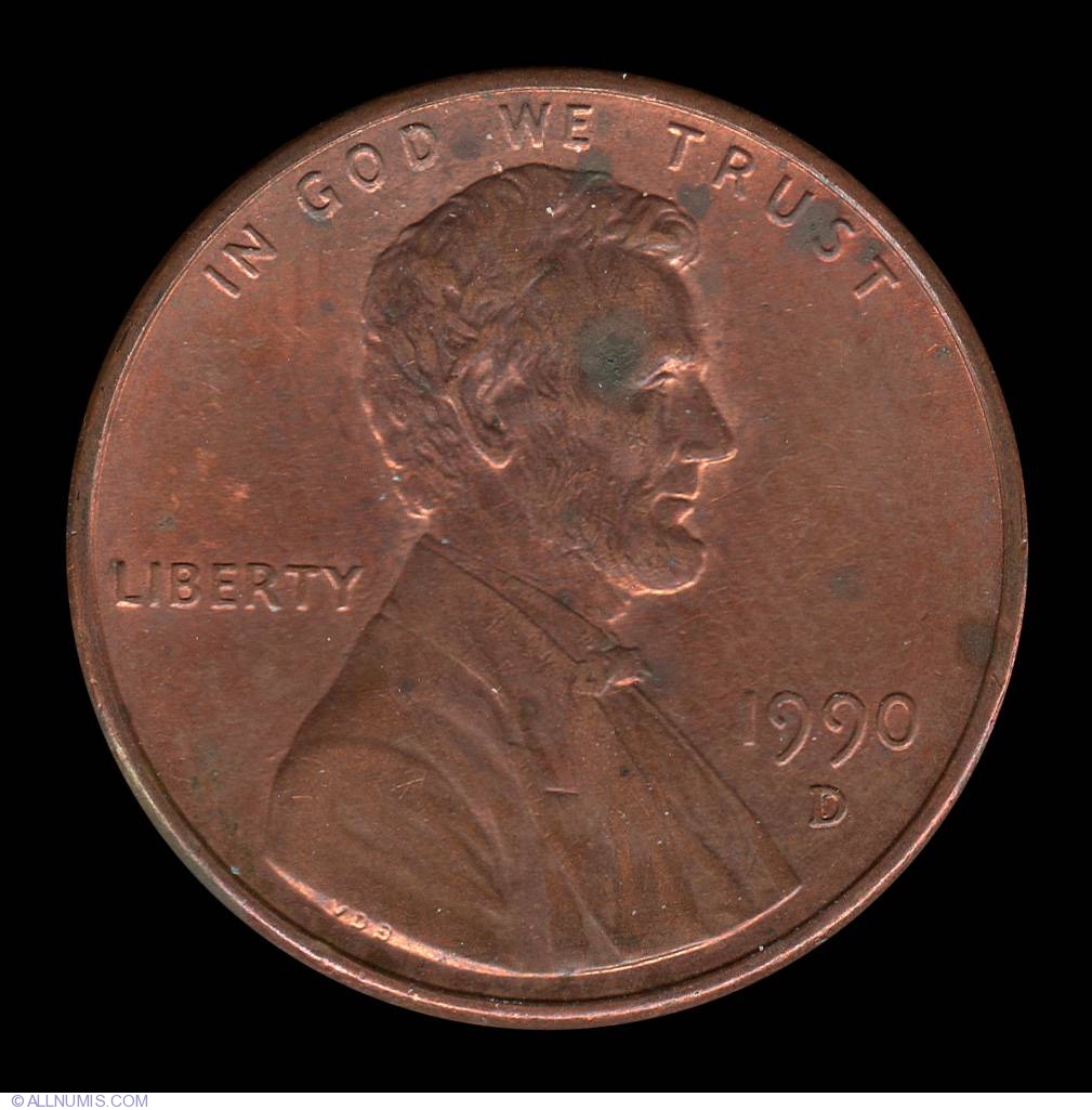 1 Cent 1990 D Cent Lincoln Memorial 1959 2008 United States Of