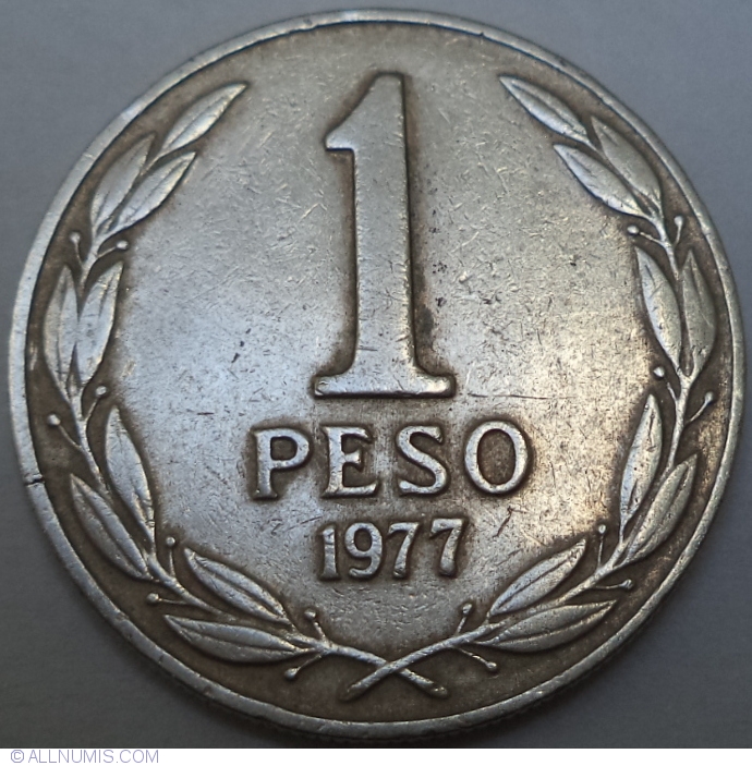 1 Peso 1977 1975 2015 1 Peso Chile Coin 39297 1 Peso 1977 1975 2015 1 Peso Chile Coin 39297