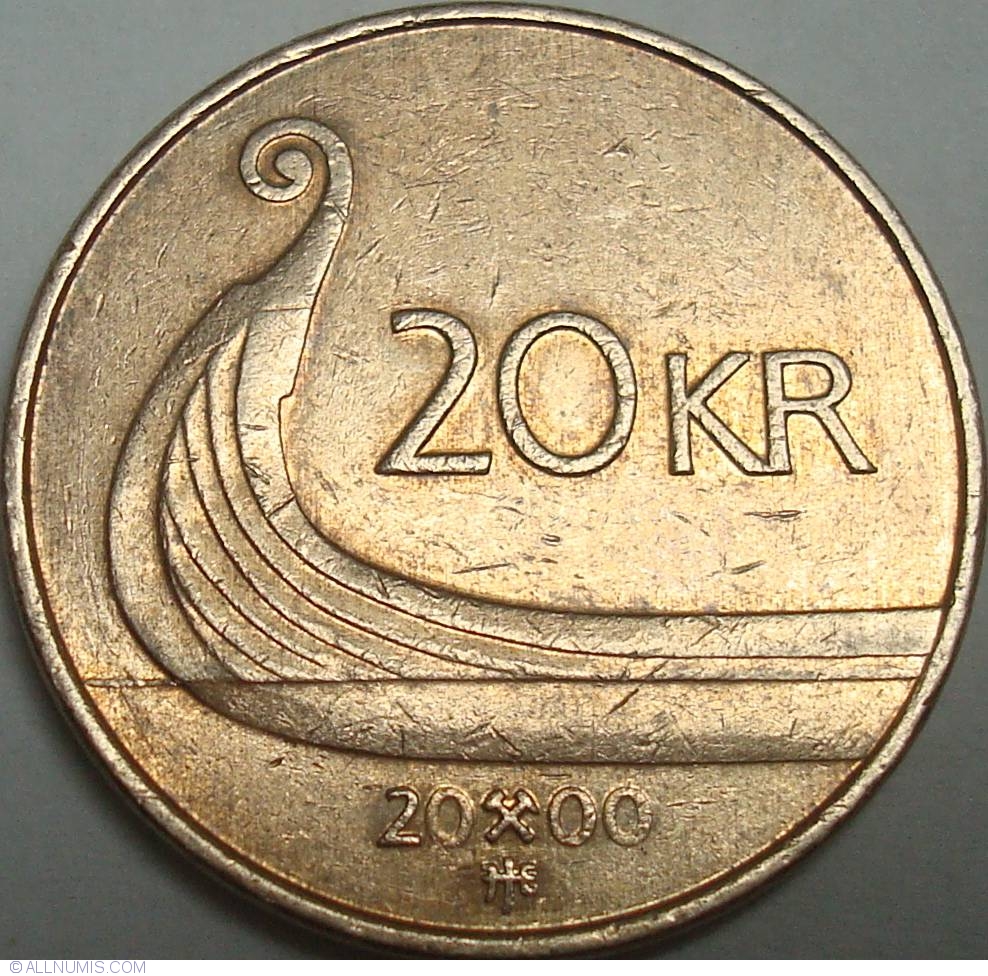 20 Kroner 2000 Harald V 1991 2000 Norvegia Moned 30323