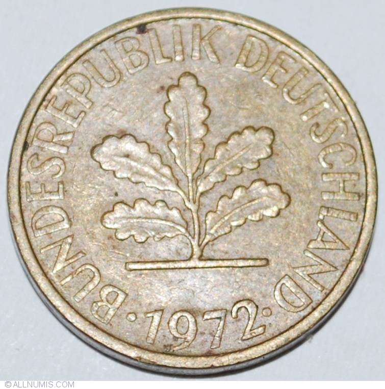 5 Pfennig 1972 G Federal Republic 1950 2001 5 Pfennig Germany 5 Pfennig 1972 G Federal Republic 1950 2001 5 Pfennig Germany