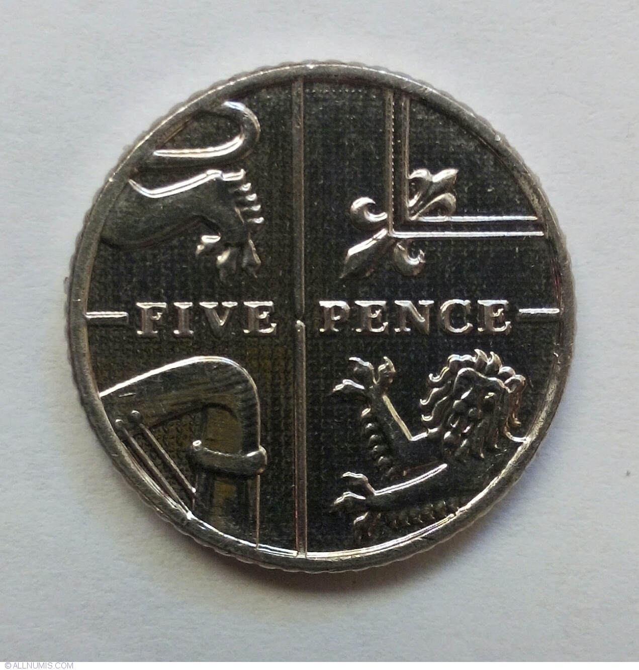 5 Pence 2014 Elizabeth II 1952 2022 Great Britain Coin 32176