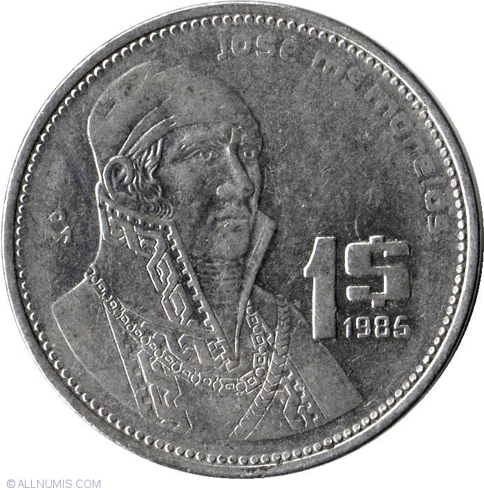 1 Peso 1985 United Mexican States 1981 1990 Mexico Coin 26798 1 Peso 1985 United Mexican States 1981 1990 Mexico Coin 26798