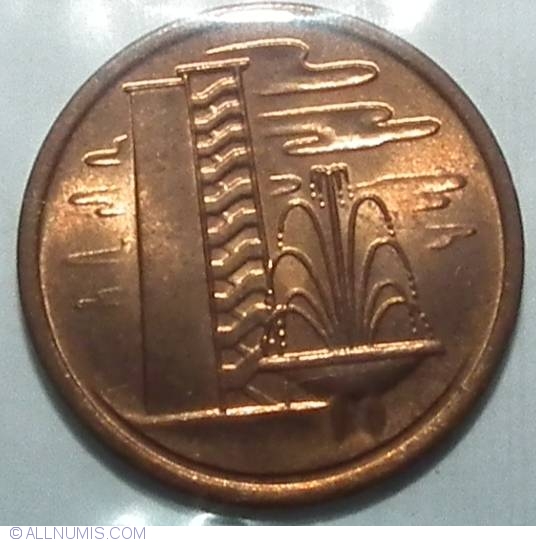1 Cent 1975 Republica 1965 1980 Singapore Moned 24284 1 Cent 1975 Republica 1965 1980 Singapore Moned 24284
