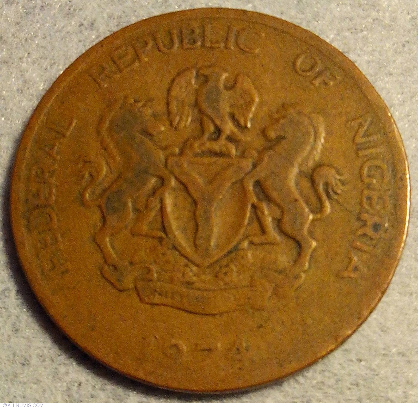 1 Kobo 1974, Republic (1963-2010) - Nigeria - Coin - 30684