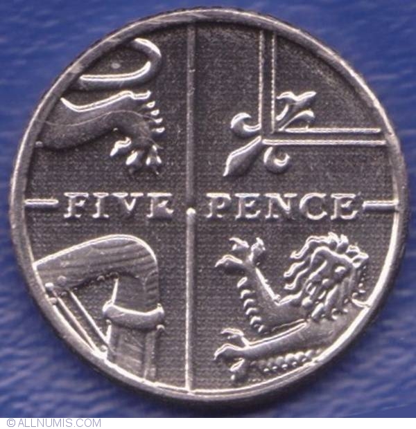5 Pence 2013 Elizabeth II 1952 2022 Great Britain Coin 30974