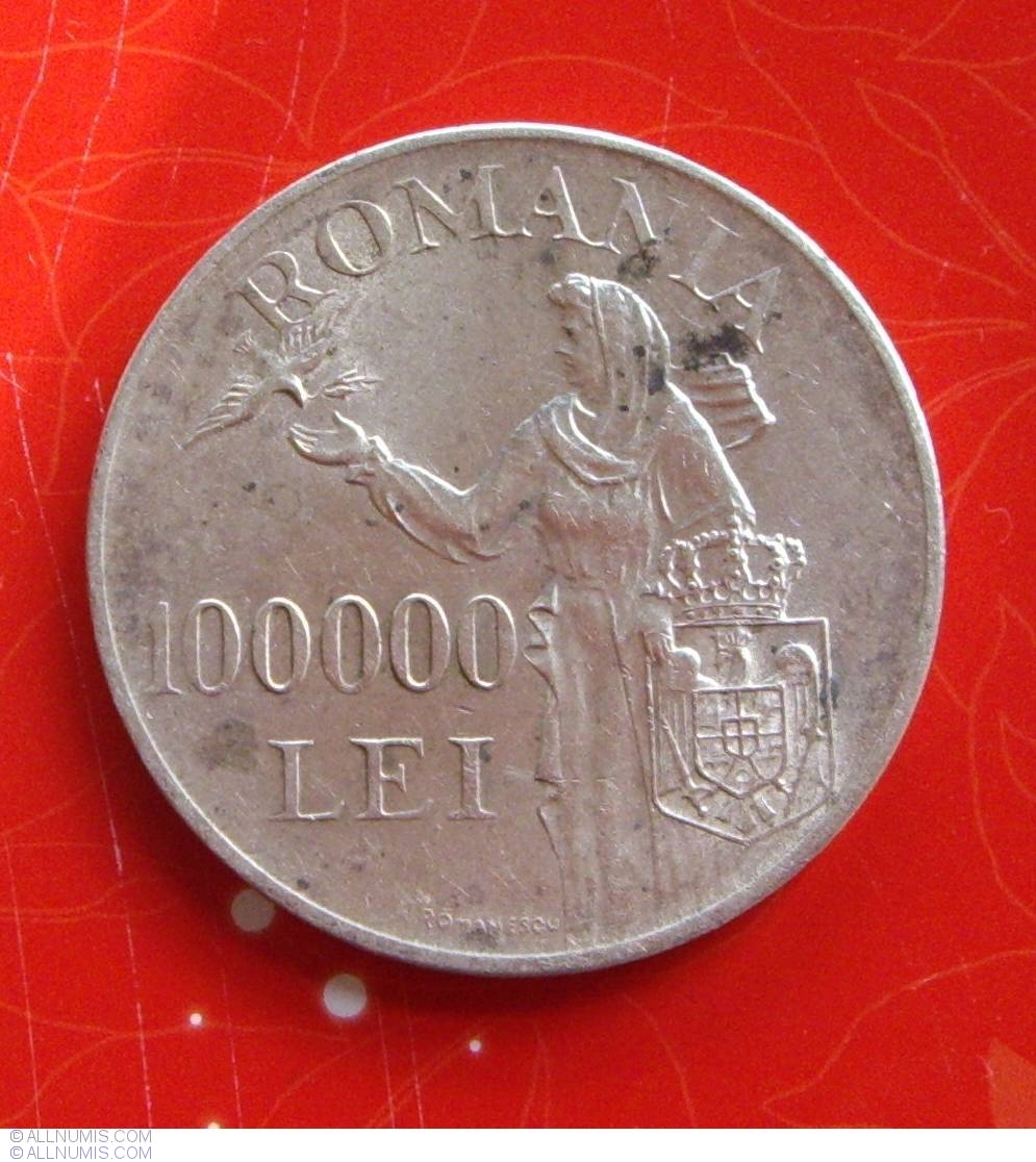 100000 Lei 1946 Mihai I 1940 1947 Romania Moned 1018 100000 Lei 1946 Mihai I 1940 1947 Romania Moned 1018