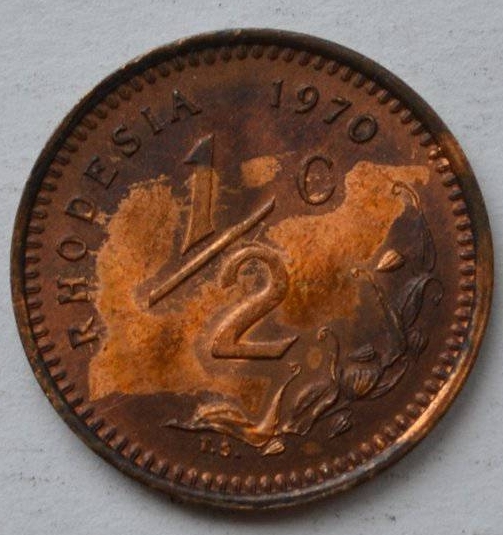 1 2 Cent 1970 Republic Of Rhodesia 1970 1977 Rhodesia Coin 34040 1 2 Cent 1970 Republic Of Rhodesia 1970 1977 Rhodesia Coin 34040