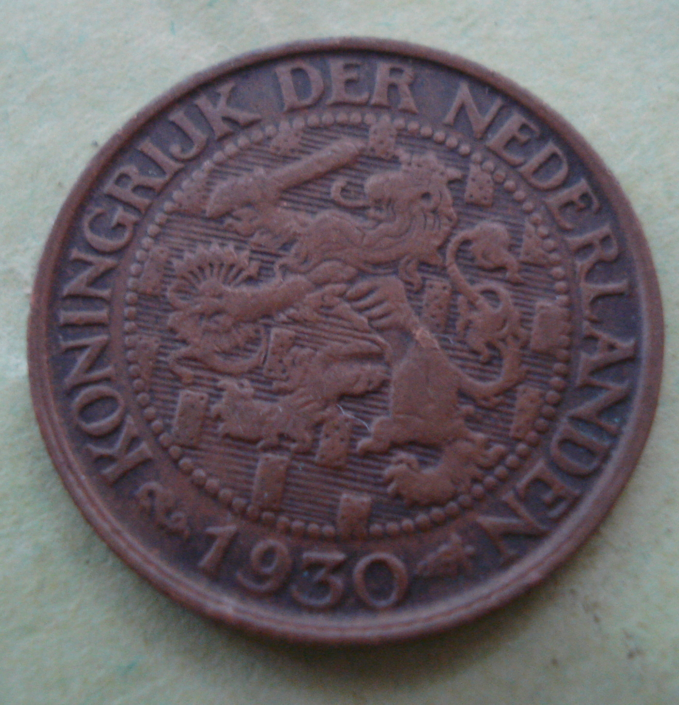 1 Cent 1930 Wilhelmina I 1911 1930 Olanda Moned 41237 1 Cent 1930 Wilhelmina I 1911 1930 Olanda Moned 41237