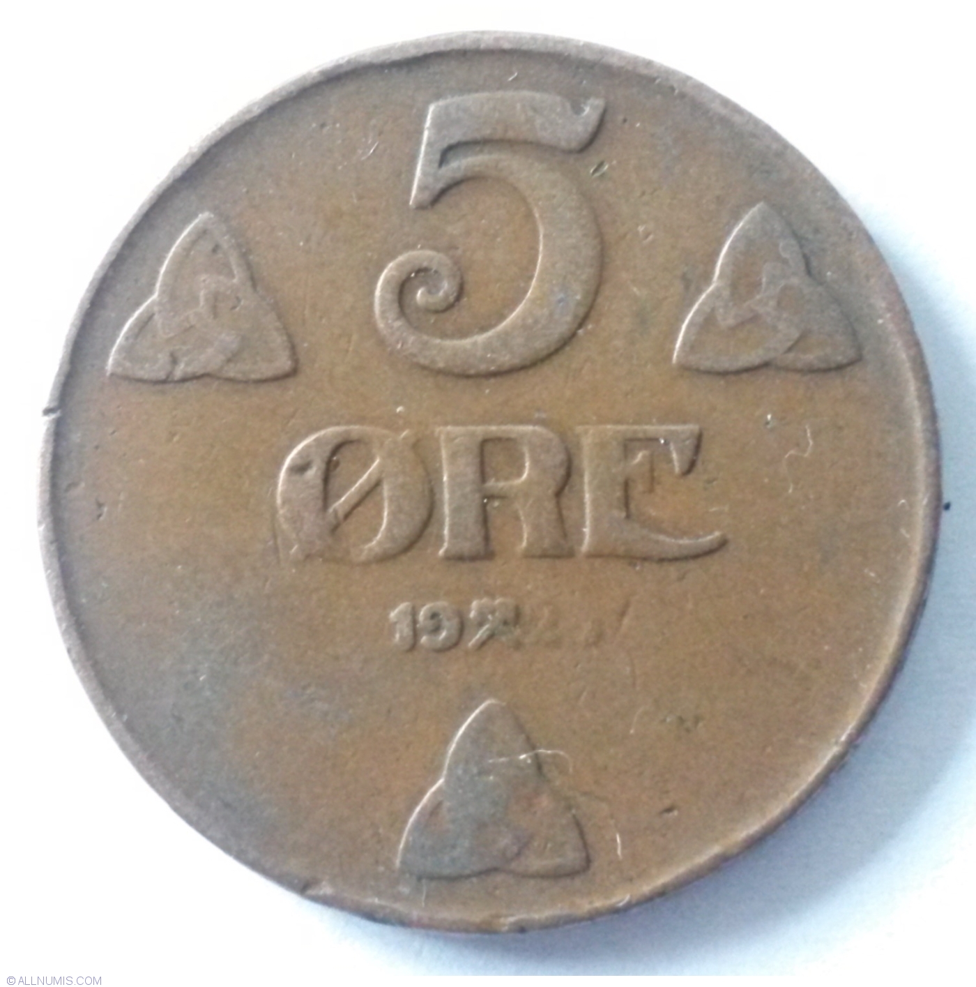 5 Ore 1923 Haakon VII 1905 1929 Norway Coin 35361