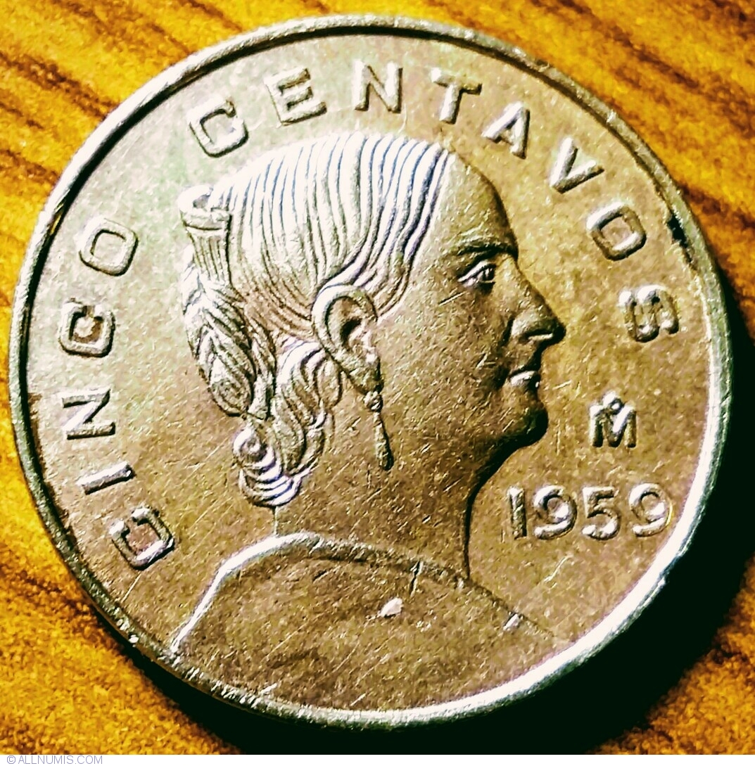 5 Centavos 1959 United Mexican States 1941 1960 Mexico Coin 40501 5 Centavos 1959 United Mexican States 1941 1960 Mexico Coin 40501