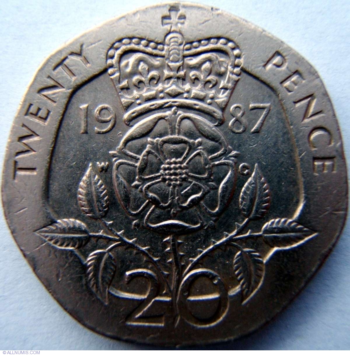 20 Pence 1987 Elizabeta A II a 1952 2022 Marea Britanie Moned 20 Pence 1987 Elizabeta A II a 1952 2022 Marea Britanie Moned