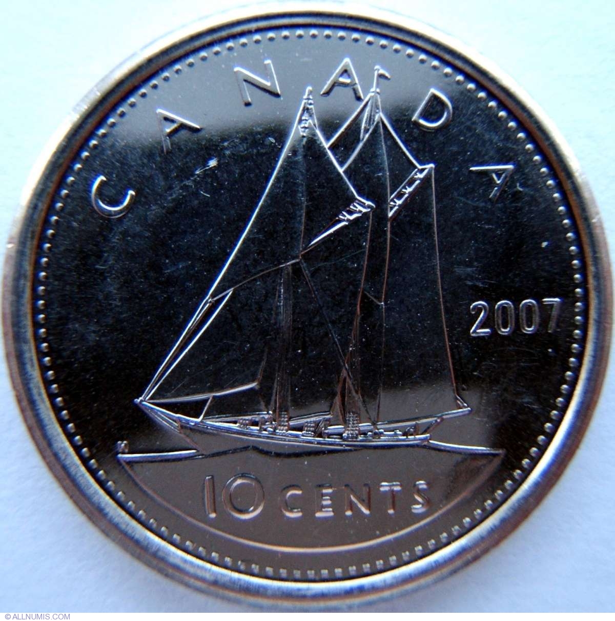 10 Cents 2007 Elizabeth II 1953 2022 Canada Coin 5155