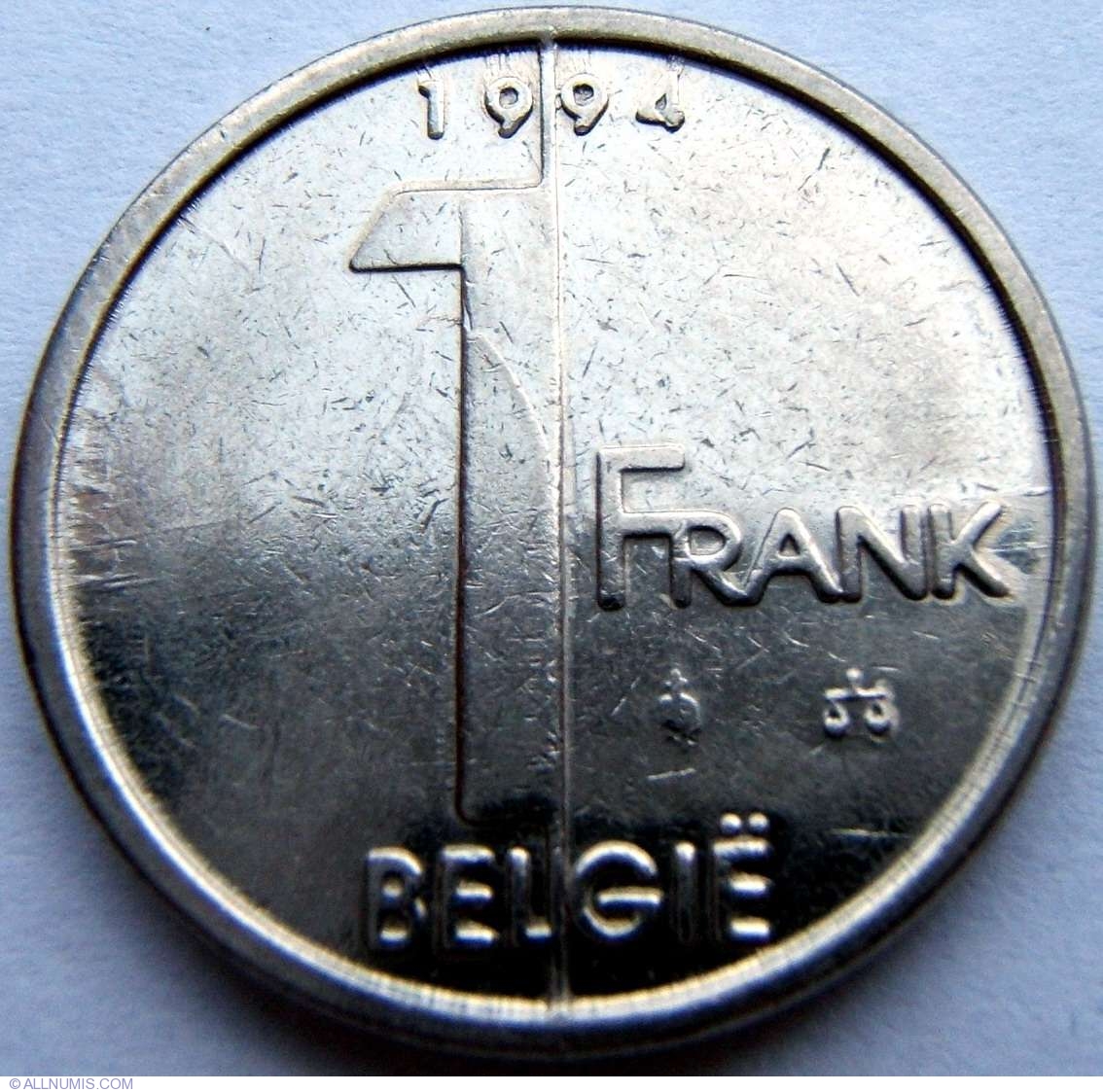 1 Franc 1994 Belgie Albert II 1993 2000 Belgium Coin 581 1 Franc 1994 Belgie Albert II 1993 2000 Belgium Coin 581