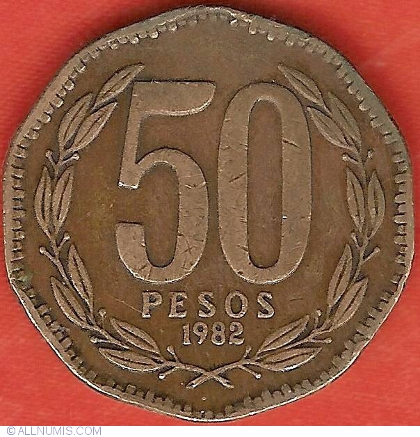 50 Pesos 1982 1981 2017 Issue 50 Pesos Chile Coin 18736 50 Pesos 1982 1981 2017 Issue 50 Pesos Chile Coin 18736