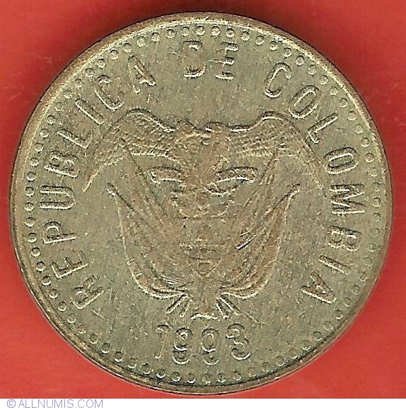 100 Pesos 1993 Republica 1991 2000 Columbia Moned 4061 100 Pesos 1993 Republica 1991 2000 Columbia Moned 4061