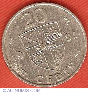 20 Cedis 1991, Republic - 1967-1999 - Ghana - Coin - 7675