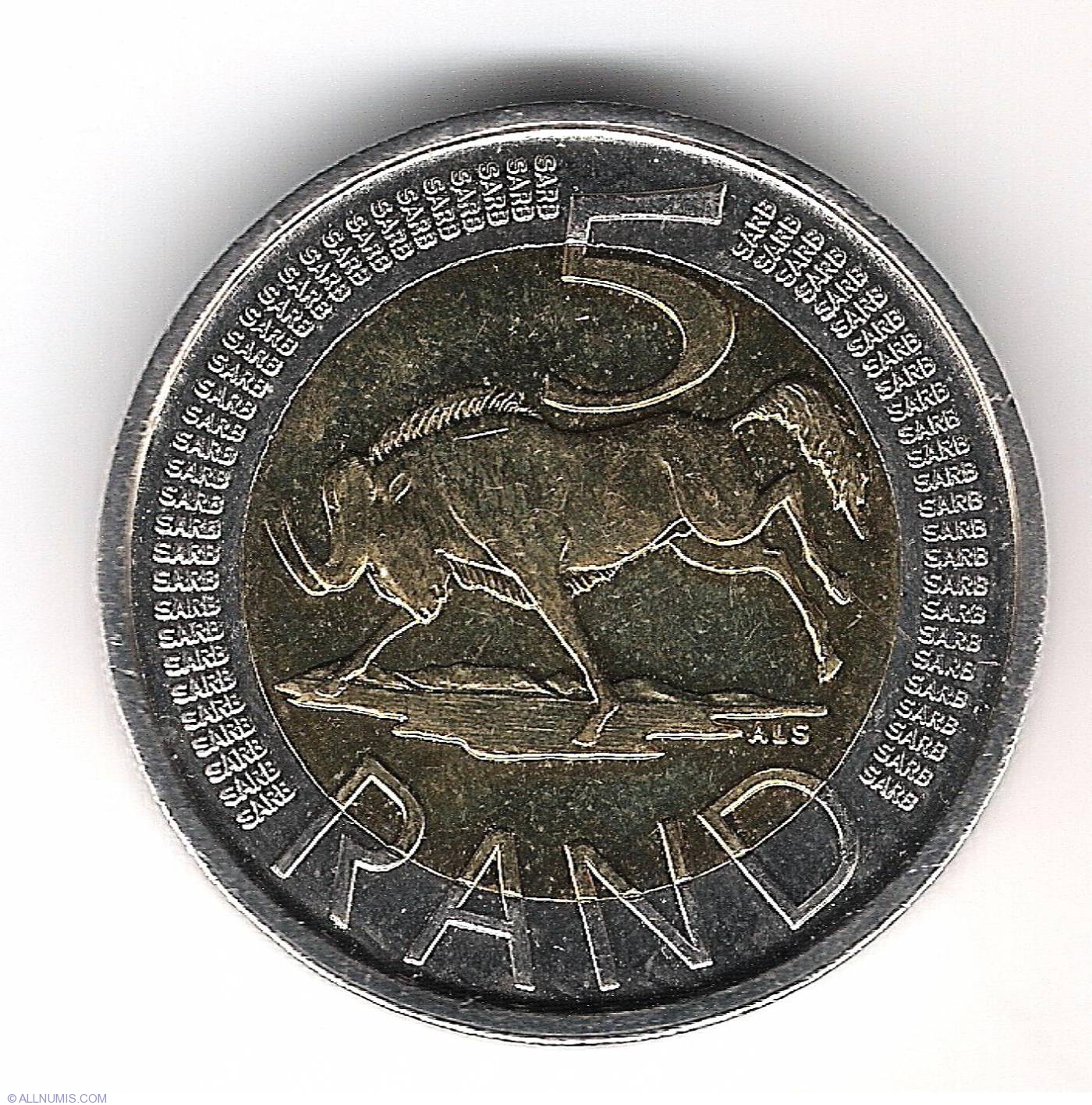 5 Rand 2010, Republic (2001-present) - South Africa - Coin - 14721 5 Rand 2010, Republic (2001-present) - South Africa - Coin - 14721