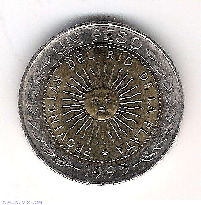 1 Peso 1995 A Republic 1990 1999 Argentina Coin 4034 1 Peso 1995 A Republic 1990 1999 Argentina Coin 4034
