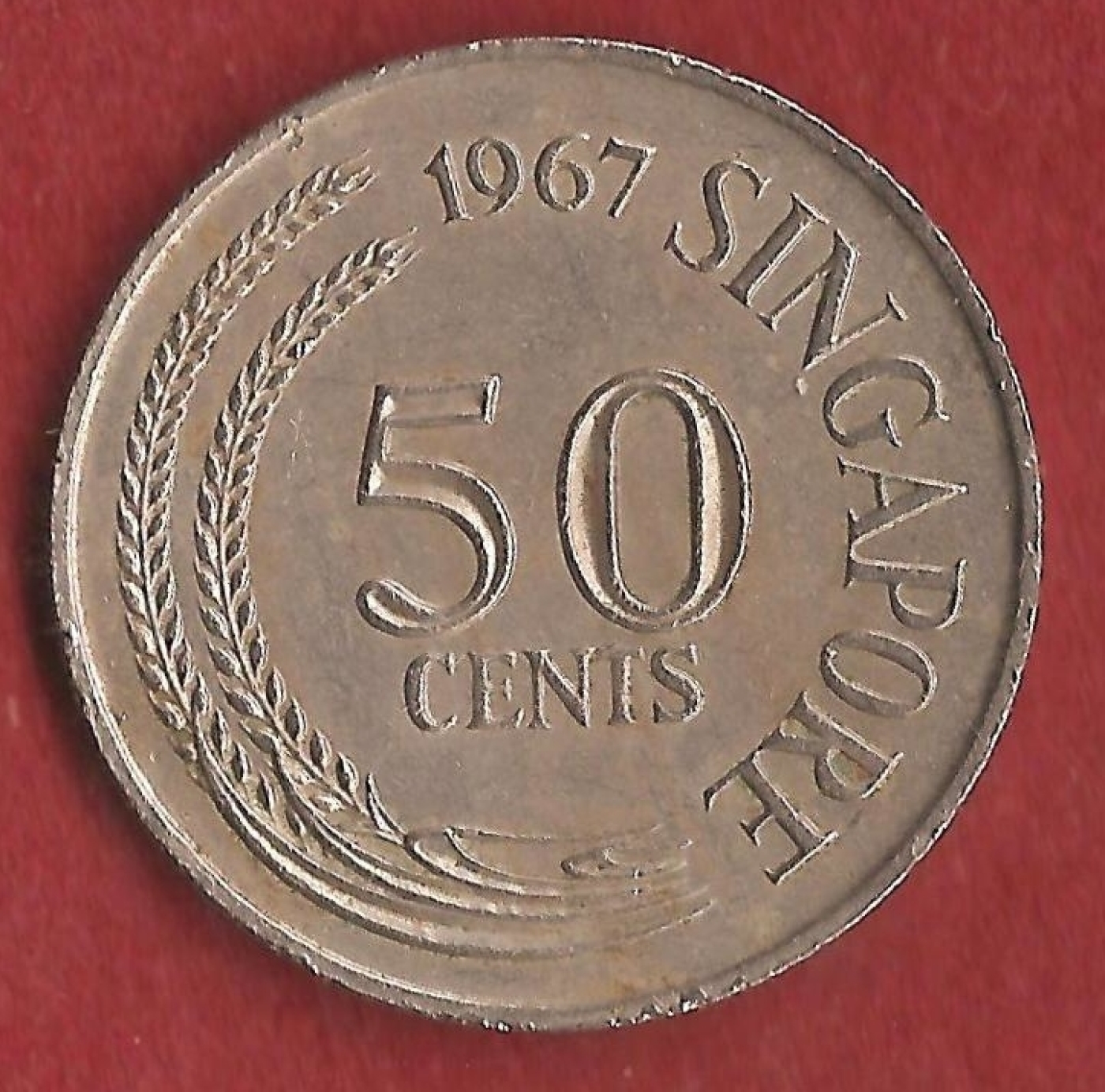 50 Cents 1967 Republica 1965 1980 Singapore Moned 45138