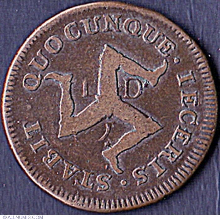 1 Penny 1733, James,10th. Earl of Derby - 1733 - Isle of Man - Coin - 11299